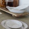 Beja Medium Ceramic Stoneware Oval Platter - White & Cream