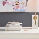 Arie White Marble Decorative Boxes With Lids, Set of 2