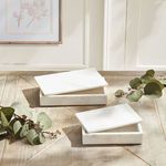 Arie White Marble Decorative Boxes With Lids, Set of 2