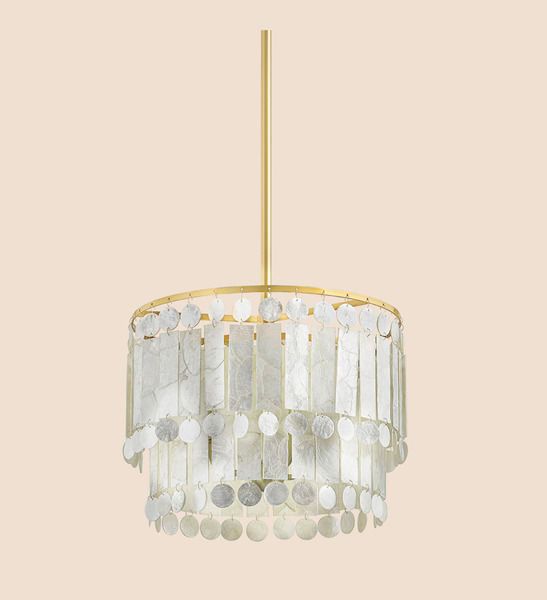 Melisa 3-Light Modern Coastal Capiz Shell Chandelier | Scout & Nimble