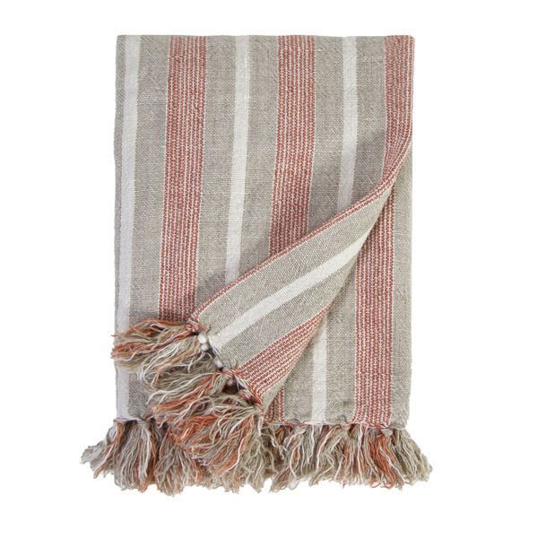 Montecito Oversized Throw Blanket - Terra Cotta / Natural