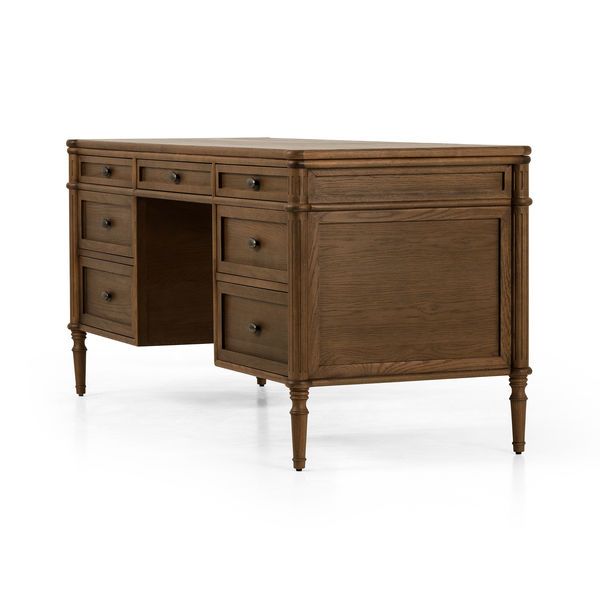 Toulouse Solid Oak Executive Desk | Scout & Nimble