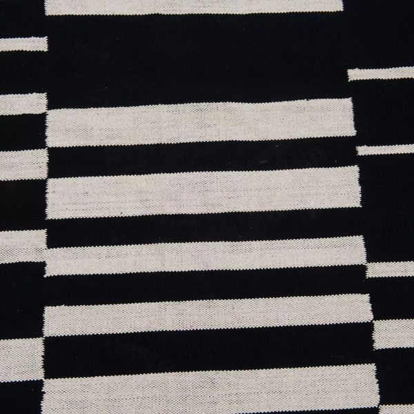 Offset Black Stripe Cotton Rug | Scout & Nimble