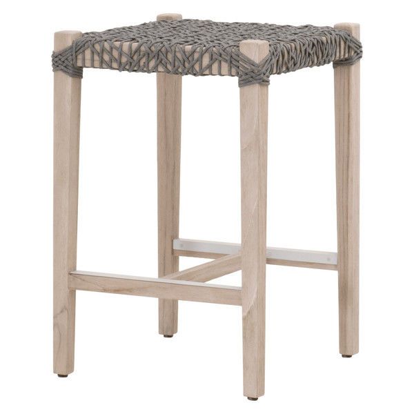 Costa Gray Teak Outdoor Backless Counter Stool | Scout & Nimble
