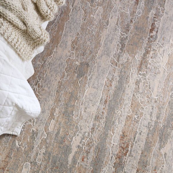 Taroko Modern Abstract Tan/ Cream Rug - 5' x 8' | Scout & Nimble