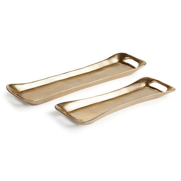 Secilia Decorative Gold Metal Trays, Set of 2 | Scout & Nimble