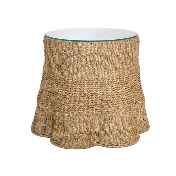 Misha Seagrass Table With Glass Top | Scout & Nimble