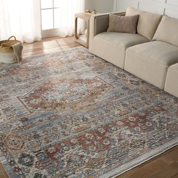 Madrid Traditional Medallion Red/ Blue Rug - 8' x 10' | Scout & Nimble