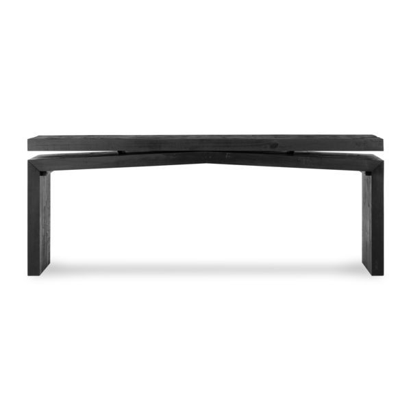 Matthes Pine Rectangle Console Table - Aged Black Pine