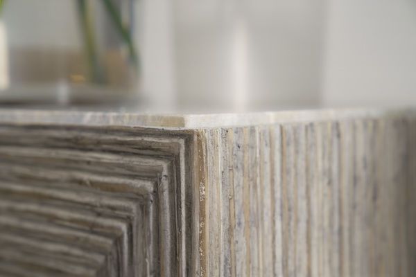 Amani Pecan & Marble Veneer Console Table - Scout & Nimble