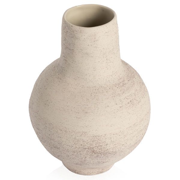 Arid Round Ceramic Vase - Distressed Cream | Scout & Nimble