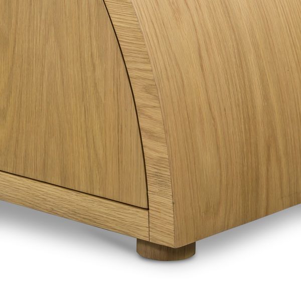 Faine Light Natural Oak Curved Media Console | Scout & Nimble