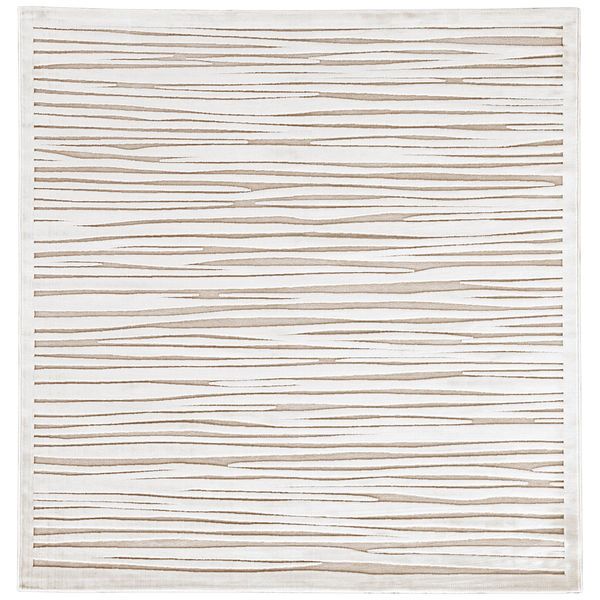 Linea Abstract White Square Rug | Scout & Nimble
