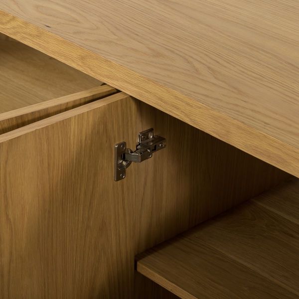 Faine Light Natural Oak Curved Media Console | Scout & Nimble