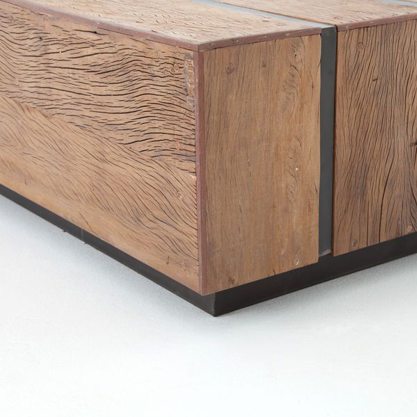 Grady Slab Table 70" Natural Peroba, Gun Metal | Scout & Nimble