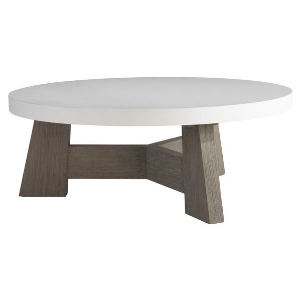 Rochelle White-Topped Wooden Outdoor Round Cocktail Table