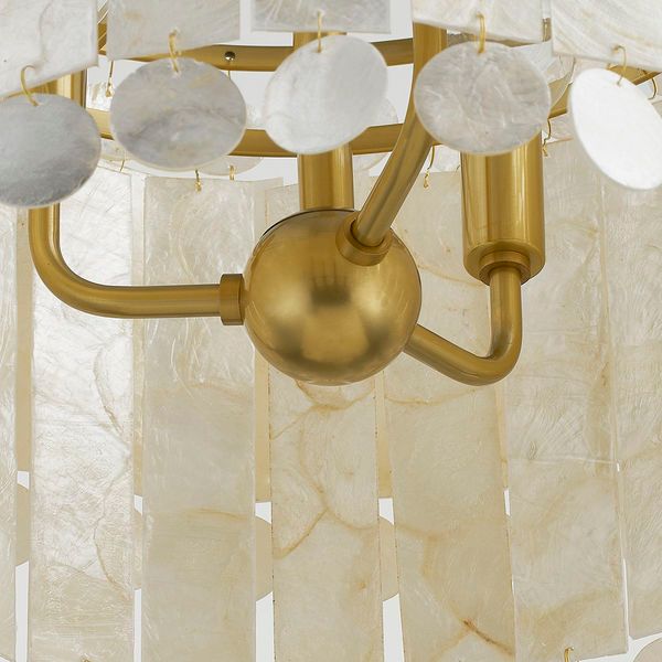 Melisa 6-Light Modern Coastal Capiz Shell Chandelier | Scout & Nimble