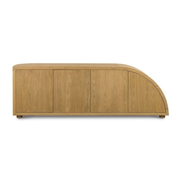 Faine Light Natural Oak Curved Media Console | Scout & Nimble