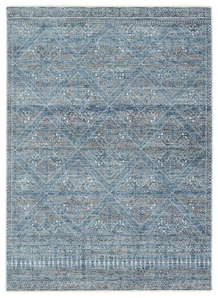 Talos Trellis Blue/ Gold Rug | Scout & Nimble