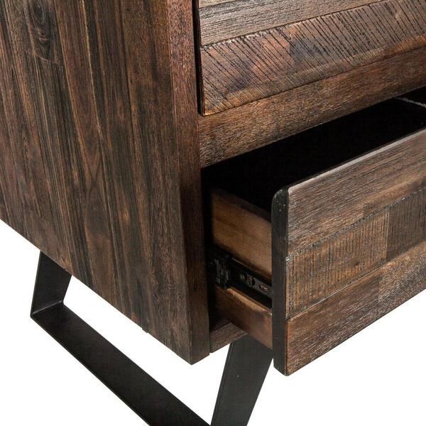 Bruges 26 Inch Acacia Wood Night Chest In Dark Brown Finish