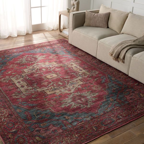 Gloria Medallion Red/ Blue Rug | Scout & Nimble
