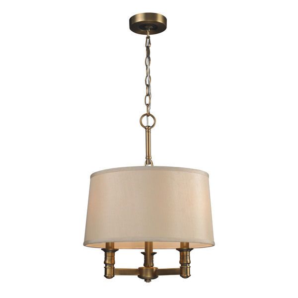 3 Light Chandelier In Brushed Antique Brass | Scout & Nimble