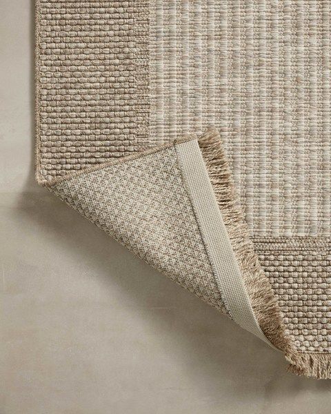 Dawn Organic Modern Natural Solid-Bordered Fringe 2'3" x 3'9" Rug