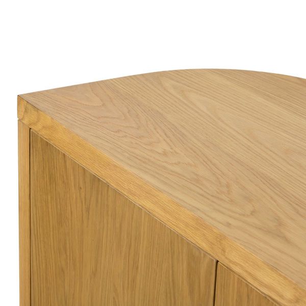 Faine Light Natural Oak Curved Media Console | Scout & Nimble