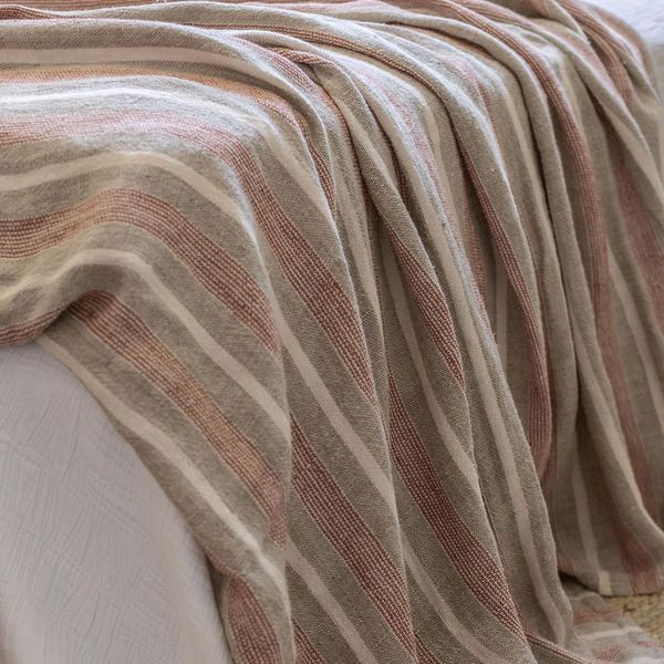 Montecito Oversized Throw Blanket - Terra Cotta / Natural
