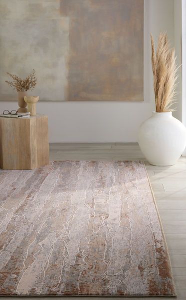Taroko Modern Abstract Tan/ Cream Rug - 5' x 8' | Scout & Nimble