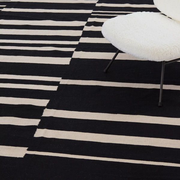 Offset Black Stripe Cotton Rug | Scout & Nimble