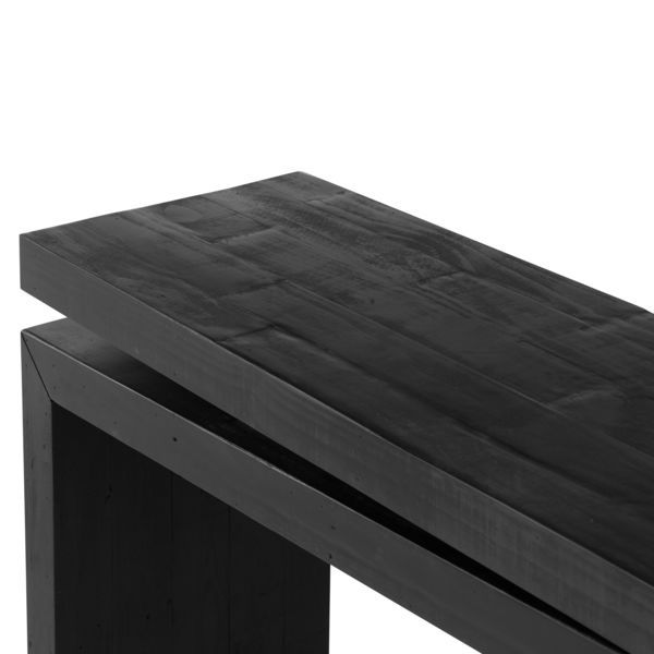 Matthes Pine Rectangle Console Table - Aged Black Pine