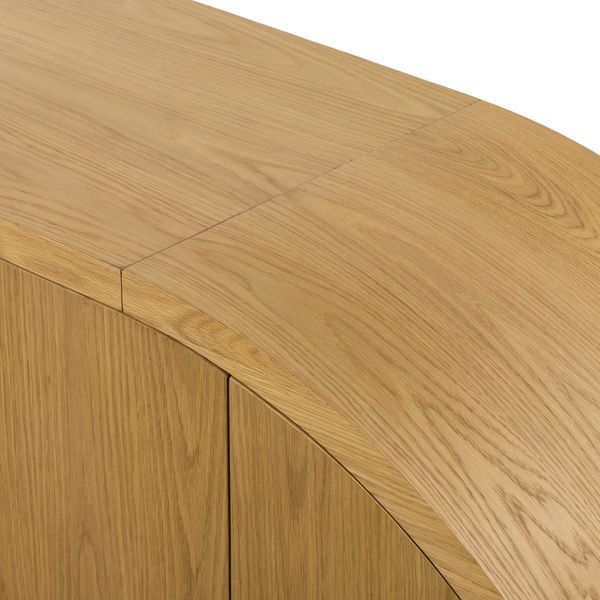 Faine Light Natural Oak Curved Media Console | Scout & Nimble