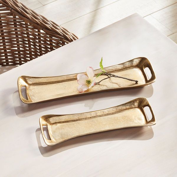 Secilia Decorative Gold Metal Trays, Set of 2 | Scout & Nimble