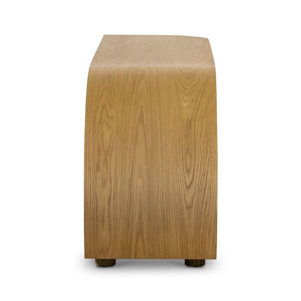 Faine Light Natural Oak Curved Media Console | Scout & Nimble