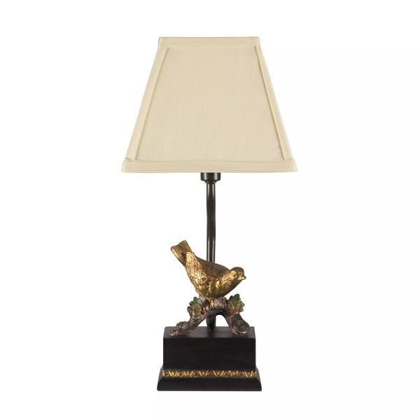 Perching Robin Table Lamp in Gold Leaf and Black | Scout & Nimble