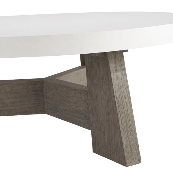Rochelle White-Topped Wooden Outdoor Round Cocktail Table