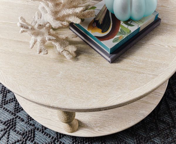 Serenity Bahari Light Oak Veneer Round Cocktail Table | Scout & Nimble
