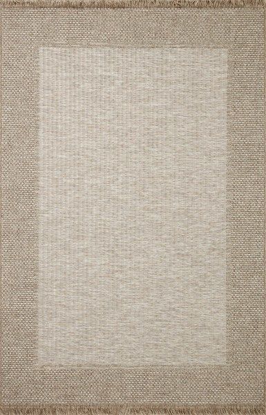 Dawn Organic Modern Natural Solid-Bordered Fringe 2'3" x 3'9" Rug