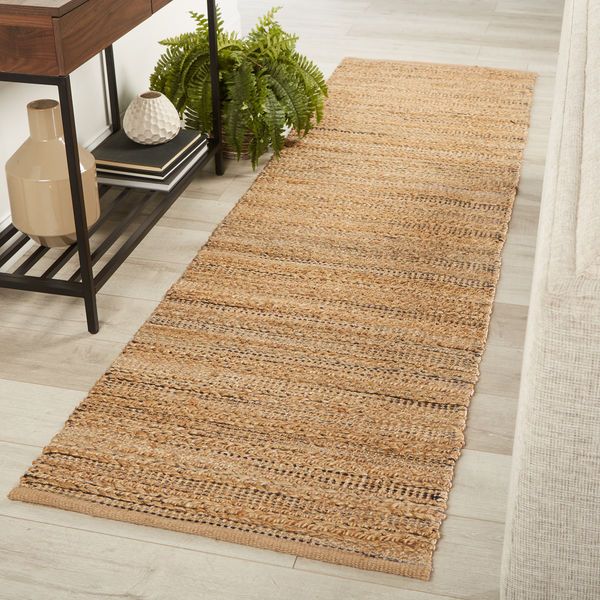 Canterbury Natural Solid Tan/ Black Rug | Scout & Nimble