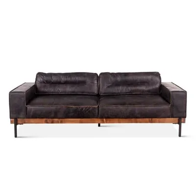 distressed leather sofa
