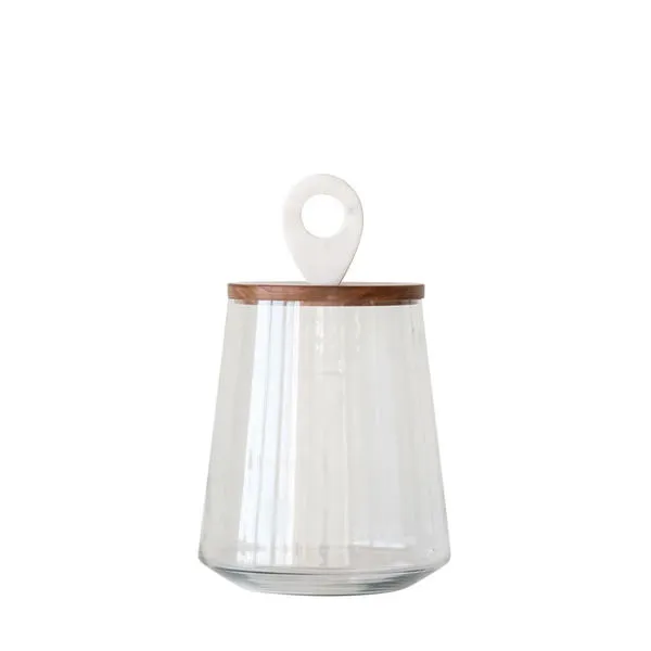 Ellie Glass Jar with Mango Wood and Marble Lid | Scout & Nimble